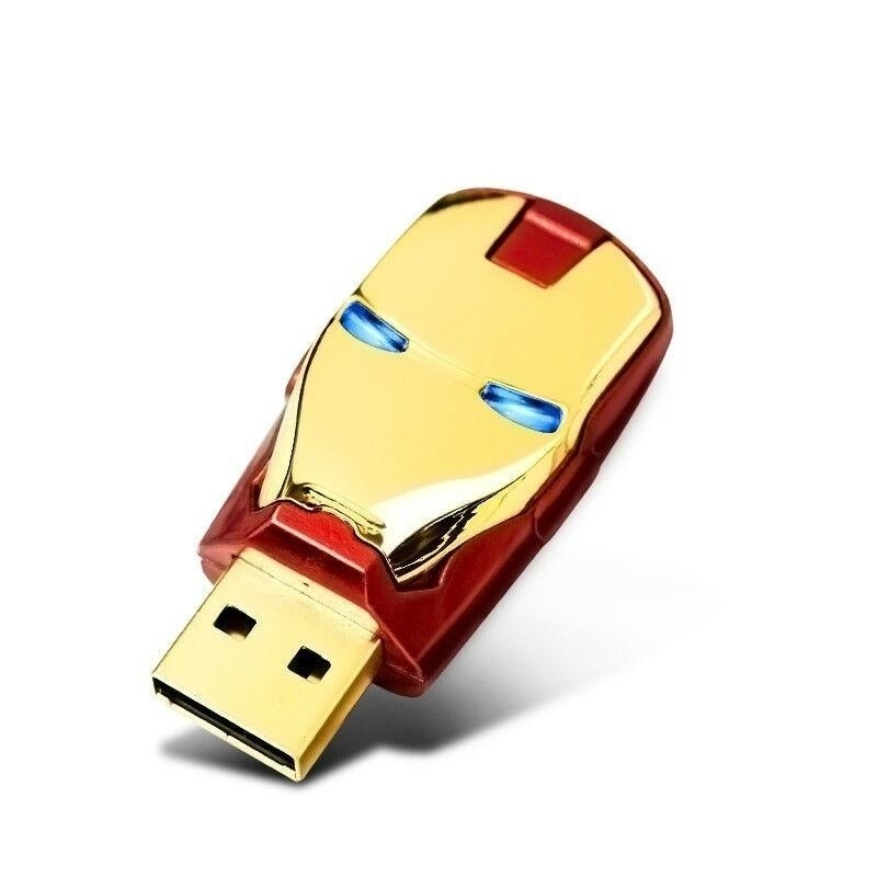 แฟลชไดรฟ์ USB Iron Man คุณภาพสูงใหม่ 256GB1TB2TB ไดรฟ์ปากกาโลหะพร้อมไฟ ...