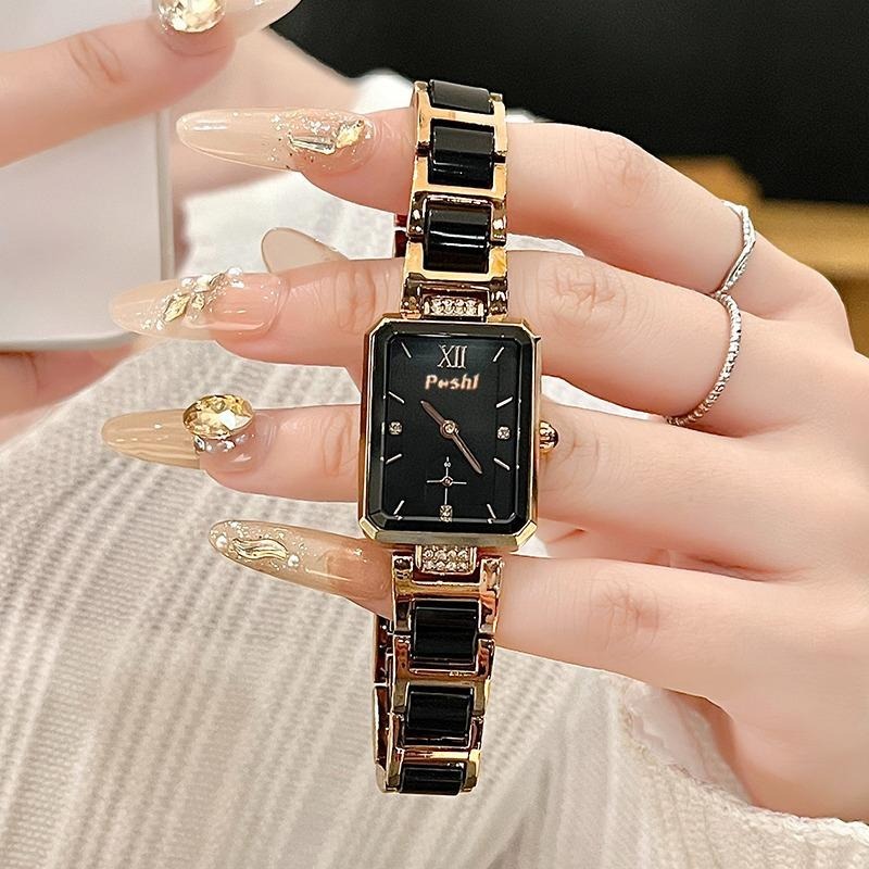 Poshi tangan jam wanita Perempuan กันน้ํา Original Square สุภาพสตรี ...