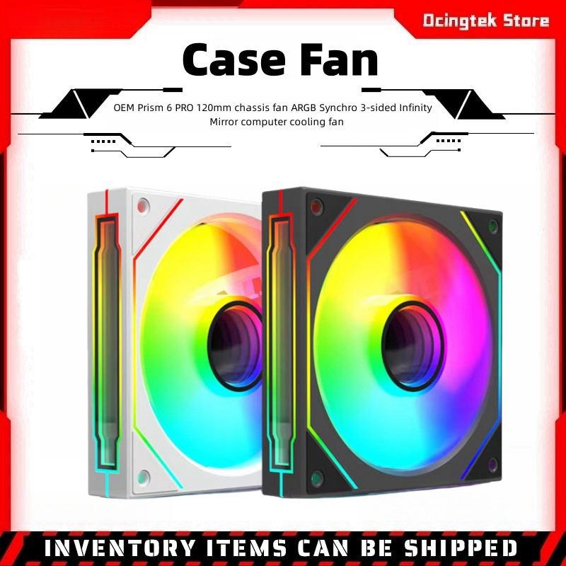 Oem Prism 6 PRO 120 มม. พัดลมแชสซี ARGB Synchro 3 ด้าน Infinity Mirror ...