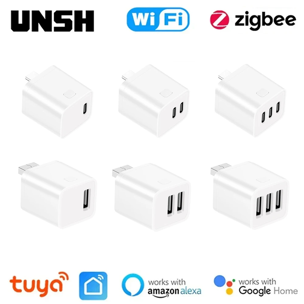 Tuya สมาร์ท WiFi/Zigbee Micro 1 2 3 USB Adaptor Switch 5V Mini USB Type ...