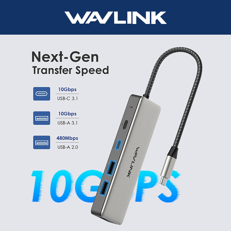 Wavlink 5 IN 1 USB C Hub 4K HDMI Adapter พร้อมการจัดส่งพลังงาน 125W, 2 ...