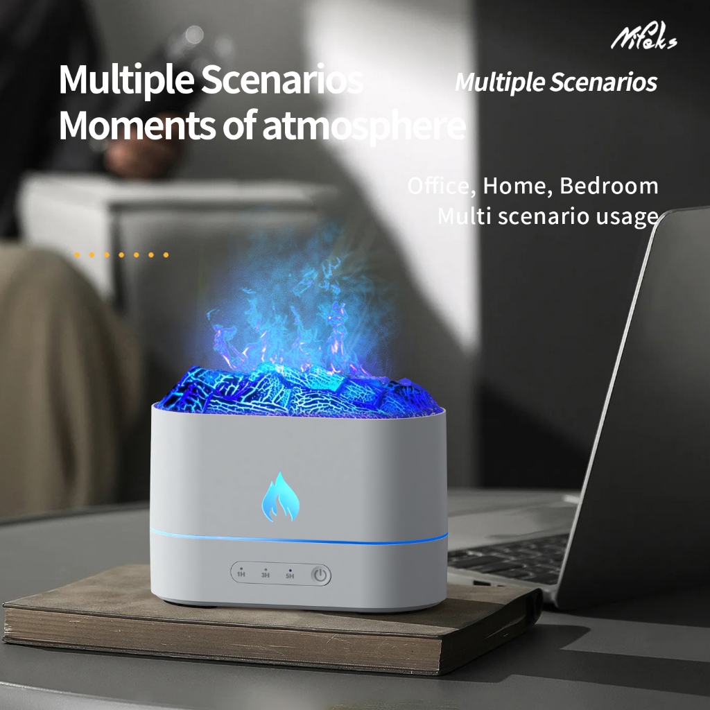 Ricodo Quality Life Lava Volcano Flame Ultrasonic Aroma Diffuser Light ...