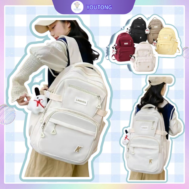 Student Bagpack กระเป๋านักเรียนความจุขนาดใหญ่เกาหลี หลายช่วงกระเป๋าเป้ ...