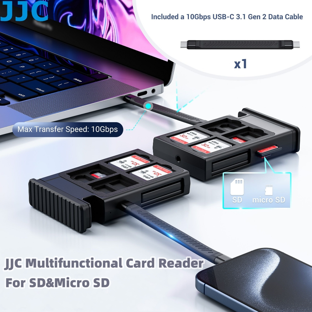 JJC Card Reader มัลติฟังก์ชั่นการ์ดหน่วยความจํา Storege Case สําหรับ SD ...