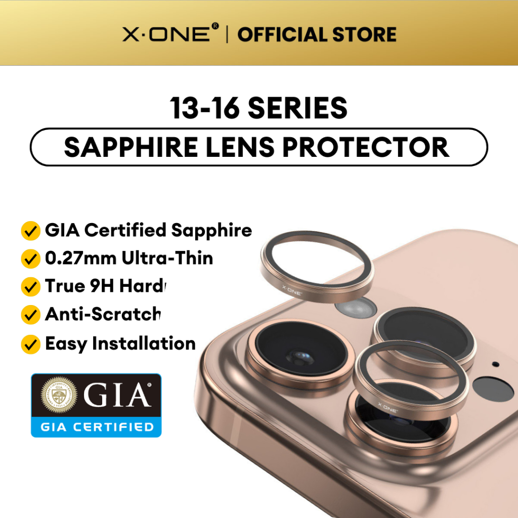 X.One Camera Armor PRO GIA Sapphire Lens Protector for i phone 16,15,14,13 Pro Max | Shopee Thailand