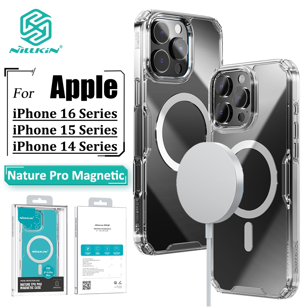 Nillkin Clear Magnetic Case สําหรับ iPhone 16 Pro Max 15 Pro Max 14 Pro ...