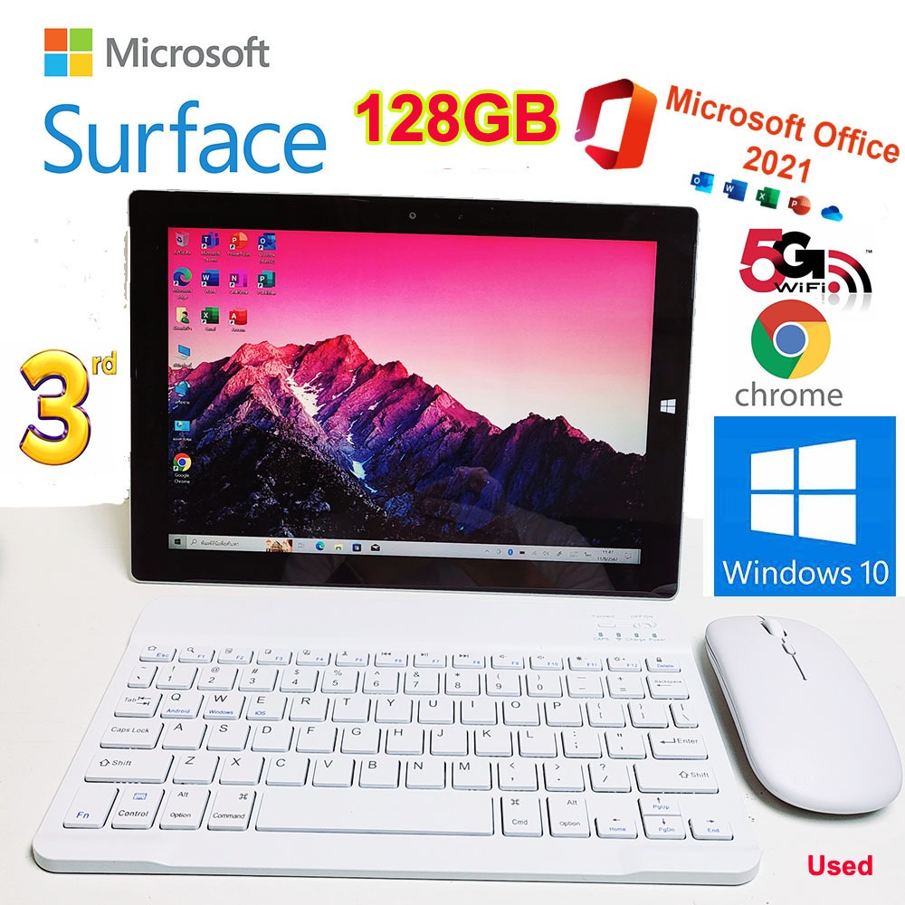 Microsoft Surface3 128GB Intel X7 Z8700 แล็ปท็อป 10.8 FHD Touch X86 2 in 1 แท็บเล็ต Windows11 PC ...