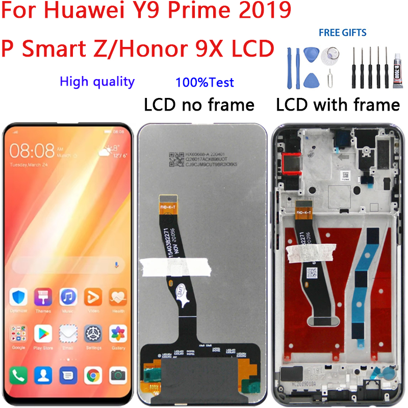 คุณภาพสูง LCD สําหรับ Huawei Y9 Prime 2019 P สมาร์ท Z/Honor 9X,STK-L21, STK-L22, STK-LX3,STK-LX1 ...