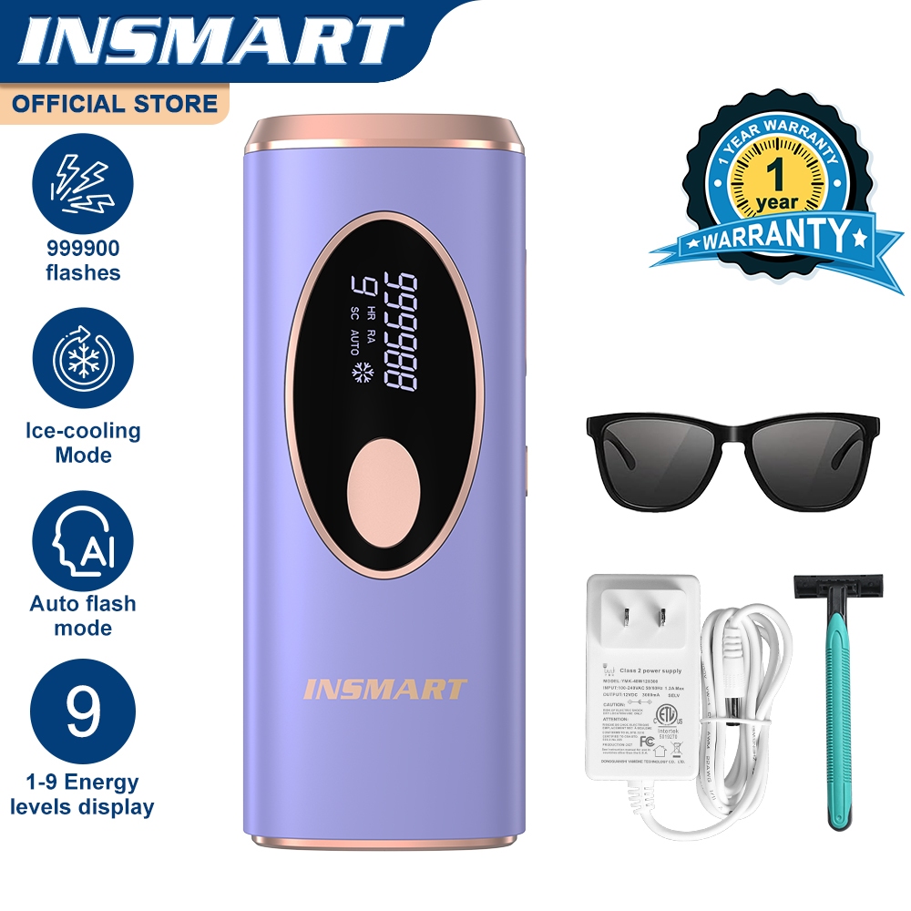 Insmart IPL เครื่องกําจัดขนมือถือ Sapphire Ice Point Laser Hair Removal ...