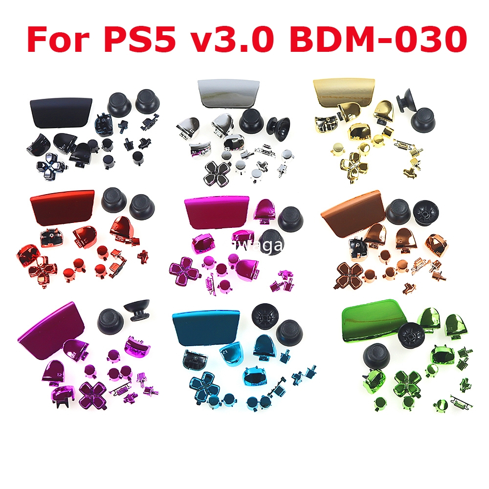 1 ชุดชุดปุ่ม Chrome สําหรับ PS5 V3.0 BDM-030 Thumb Sticks จอยสติ๊กหมวก ...