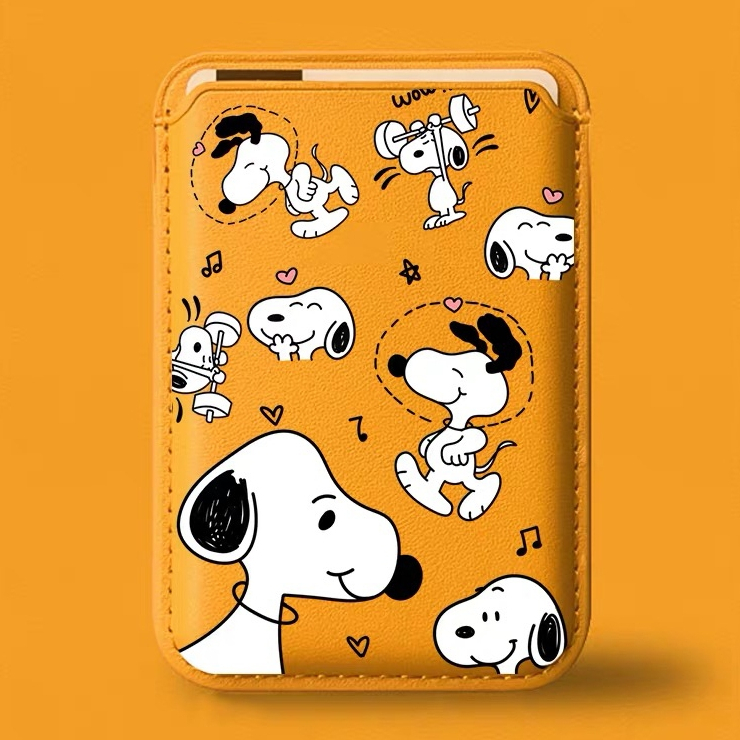 เต็มหน้าจอ Snoopy Dog รูปแบบกระเป๋าสตางค์ผู้ถือบัตรสําหรับ iPhone 15pro ...