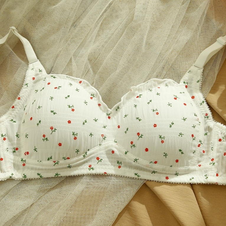 MissAngel จัดส่งทันที น่ารักBra ลายดอกไม้ ไม่มีโครงเหล็ก ชุดชั้นใน ดันทรง ชุดชั้นในหน้าอกเล็ก ...