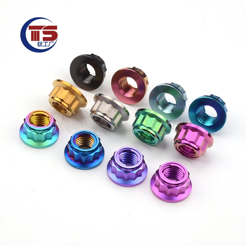 Ts Titanium Factory Titanium Alloy 12 มุมล็อค Nut M10 p1.0/M10p1.25 รถจักรยานยนต์ Modified Nut ...