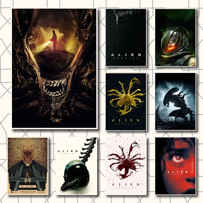 ภาพยนตร์ภาพยนตร์ร้อน Alien: Romulus โปสเตอร์ Retro กระดาษคราฟท์โปสเตอร์ ...