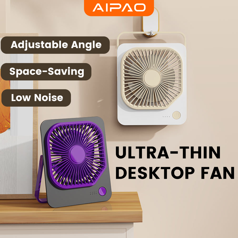 Aipao พัดลมตั้งโต๊ะขนาดเล็กน้ําหนักเบาขนาดกะทัดรัดและพกพา USB ชาร์จ Max Runtime ถึง 6 ชั่วโมง ...