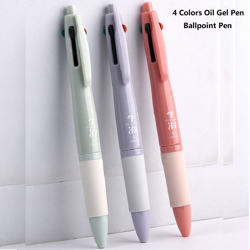 Genvana G-3735 0.5mm ปากกาลูกลื่น 4 สี (แดง น้ําเงิน ดํา เขียว) ปากกา ...