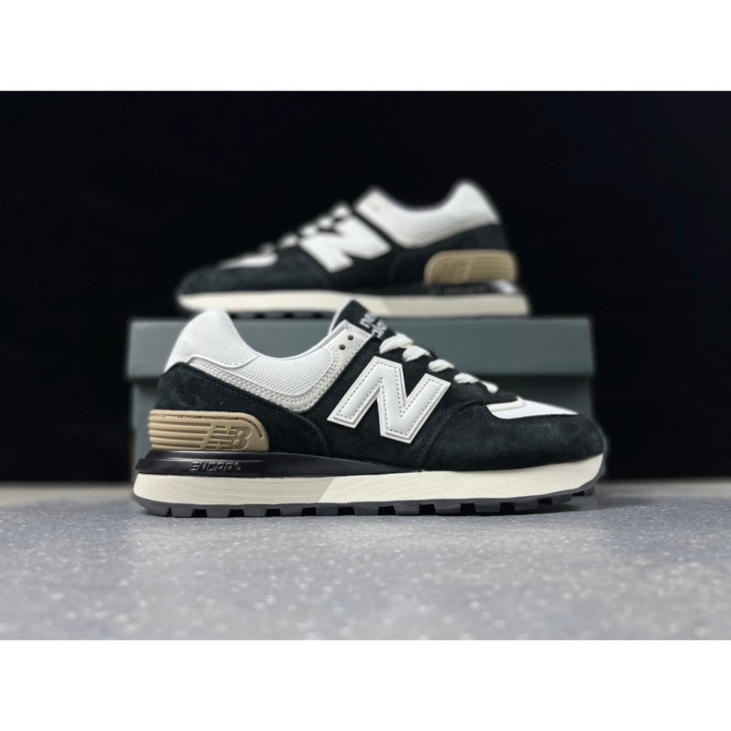 New Balance NB 574 Legacy Vintage รองเท้าวิ่งหนังทนต่อการสึกหรอสีดําและ ...