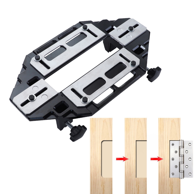 Woodworking Hole Opener Slotting Locator Door Hinge Jig Aluminum Alloy Door Hinge Installation ...