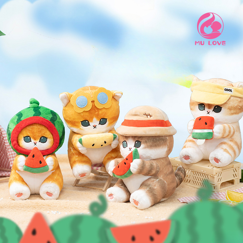 [MU Love] mofusand Shark Cat Plush Doll Watermelon Series ตุ๊กตาลูกแมว ...