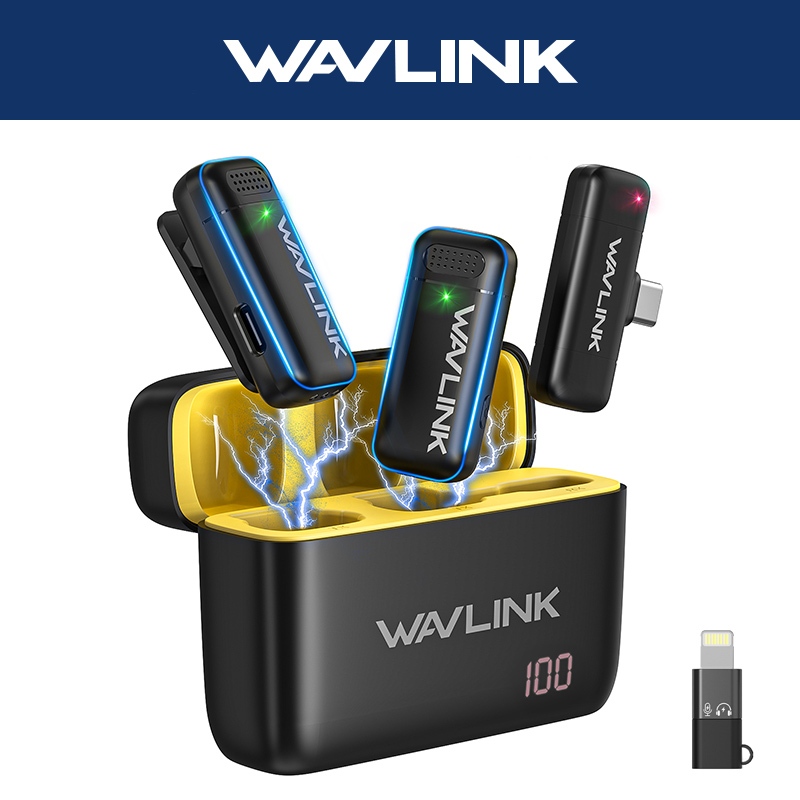 WAVLINK Lavalier Microphone Wireless Dual Microphone System With ...