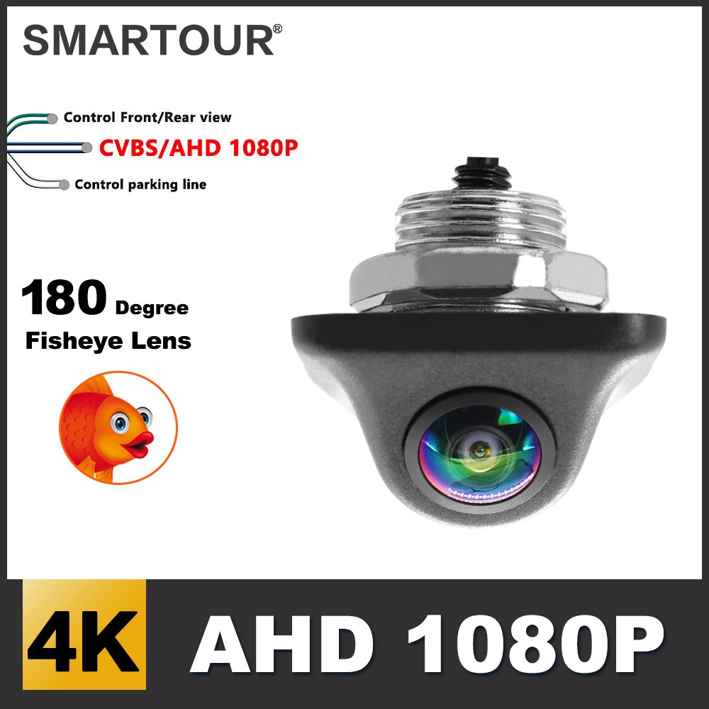 Smartour 1080P รถ AHD กล้องถอยหลัง 180° เลนส์แองเจิลแบบปรับได้ Night ...