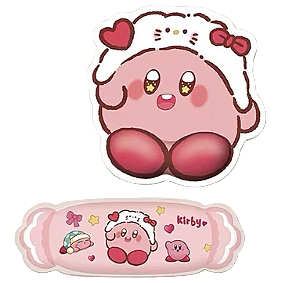 Kirby แผ่นรองข้อมือ แผ่นรองเมาส์รีบาวด์ + ชุดแผ่นรองคีย์บอร์ด แผ่นรอง ...