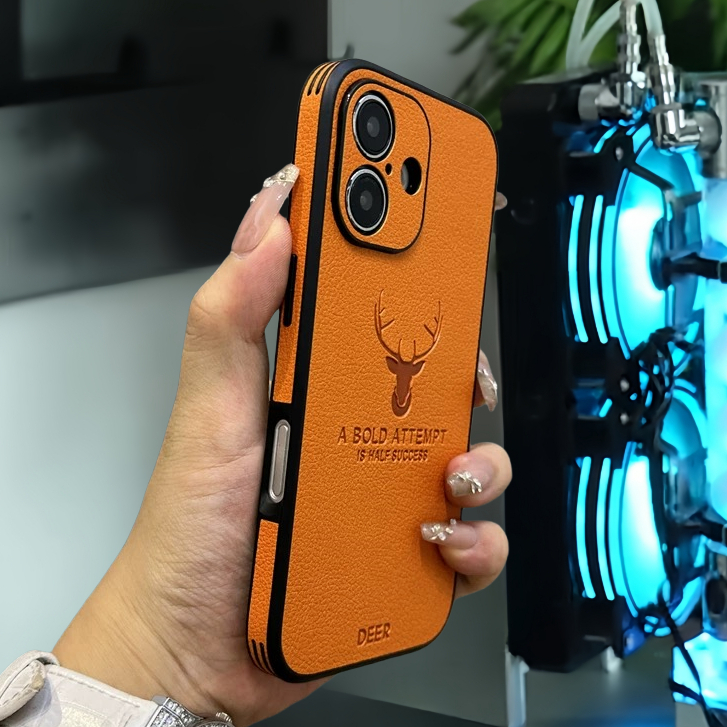 【leather case/Deer/Orange】 เคส compatible for iPhone 16 pro max case ...