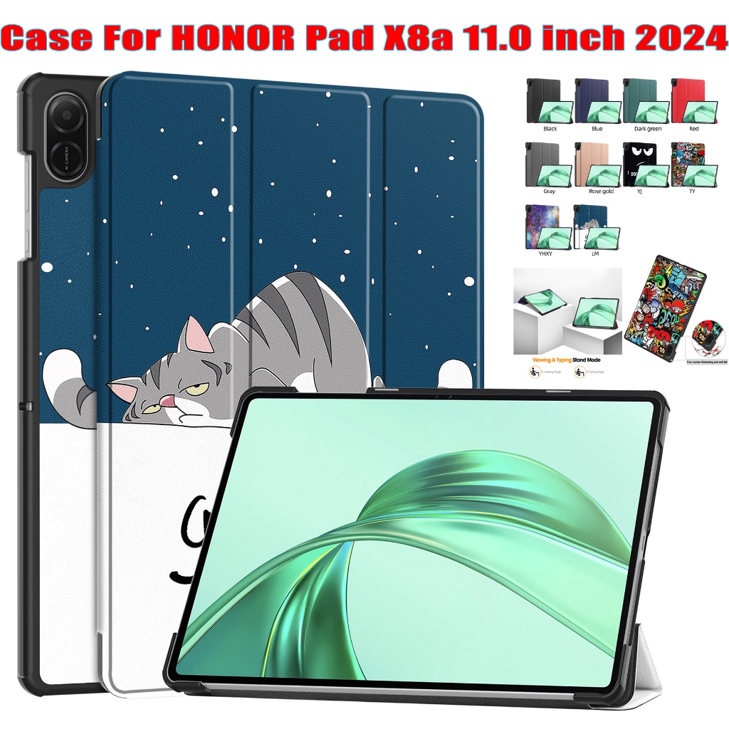 สําหรับ HONOR Pad X8a NDL-W09 2024 11.0 นิ้วแฟชั่นสามพับกรณีแท็บเล็ต ...