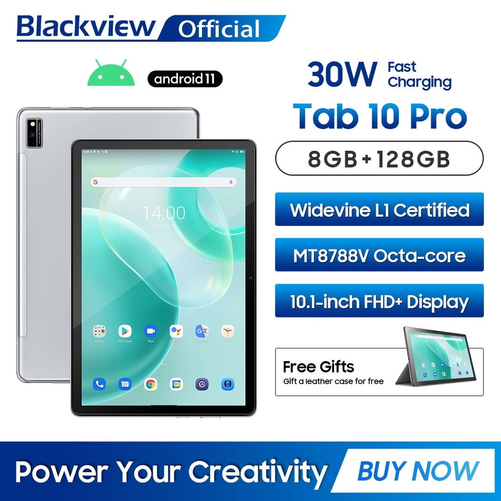 Blackview Tab 10 Pro 10.1 นิ้ว FHD + จอแสดงผล 6580mAh Dual 4G โทรศัพท์แท็บเล็ตพีซี Octa-core 8GB ...