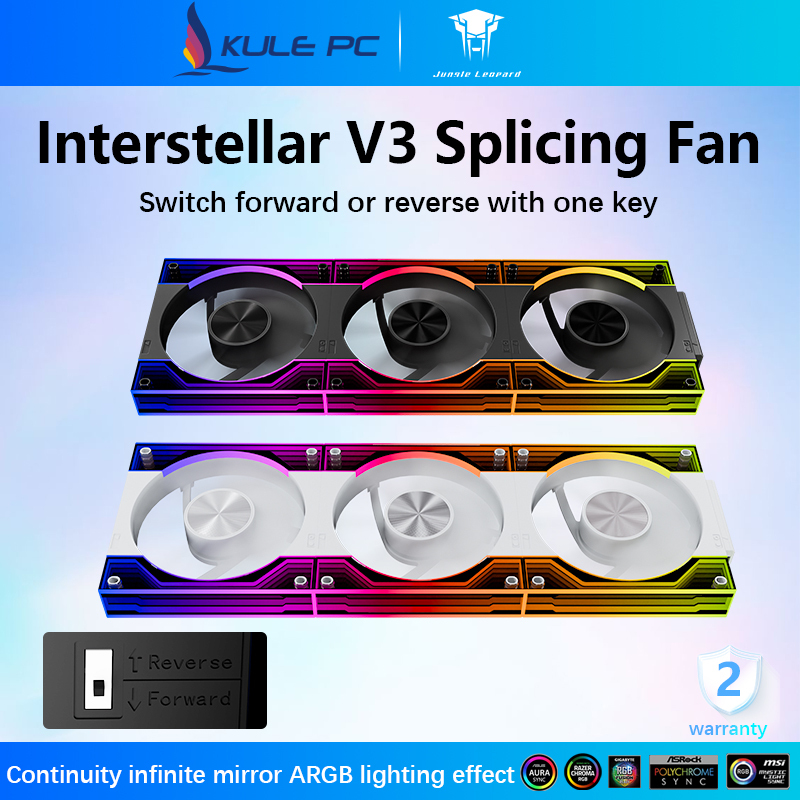 Jungle Leopard Interstellar V3 CPU Building Block พัดลม 120 มม.ไปข้างหน้าและย้อนกลับ Switching ...