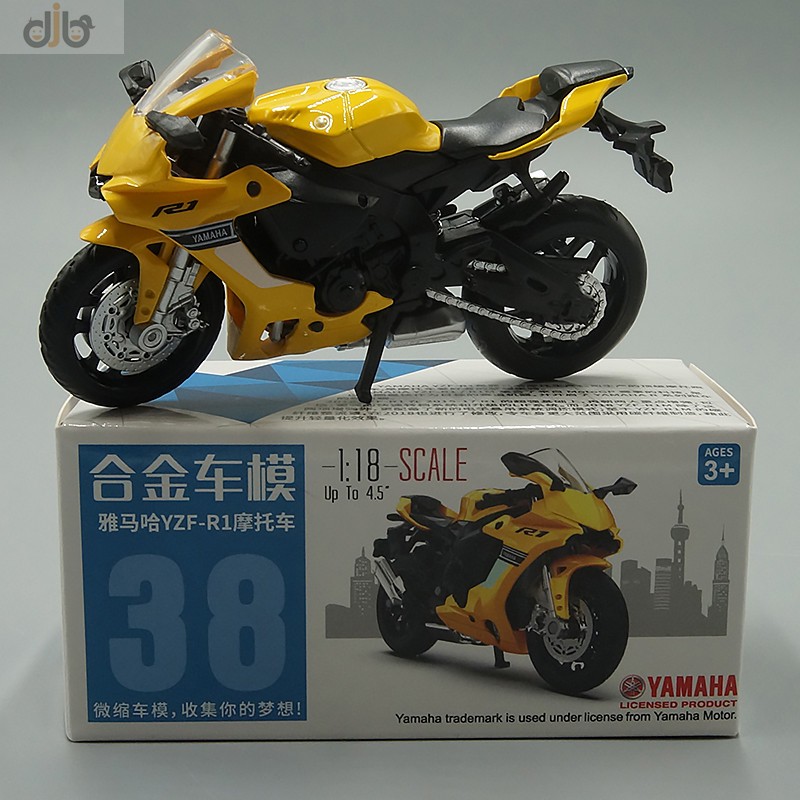 1:18 โมเดลรถจักรยานยนต์Diecastของเล่น Yamaha YZF-R1 Miniature Replica ...