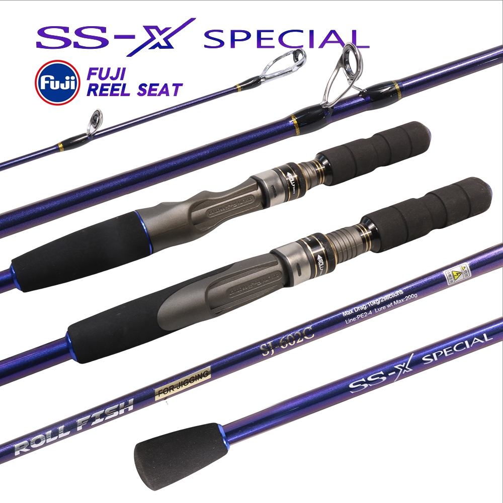 10kg FUJI Jigging Rod ตกปลาน้ําเค็ม Rod 1.68 M/1.8 M/1.98 M Fast/Slow ...