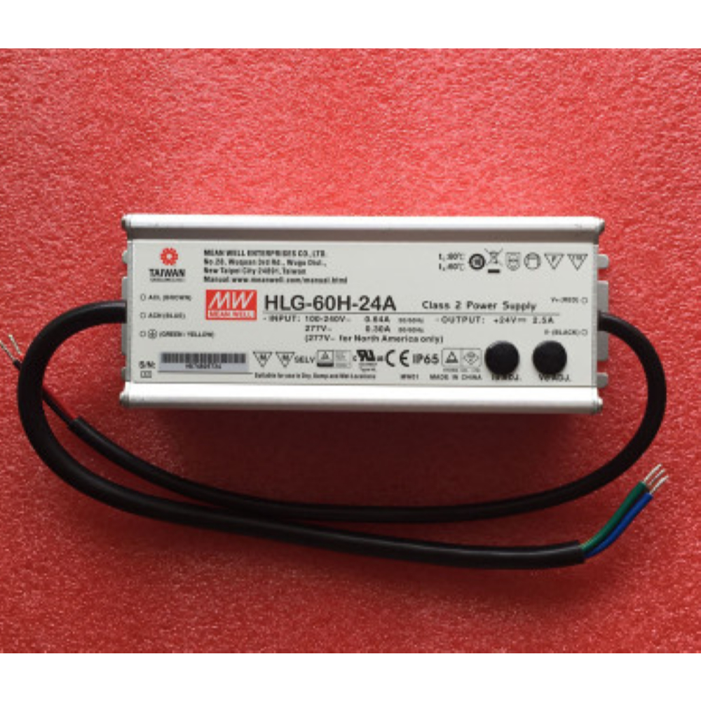 Mean WELL HLG-60H-24A 60W24V แหล่งจ่ายไฟ LED กันน้ํา 2.5A กระแสปรับไฟถนนได้ | Shopee Thailand