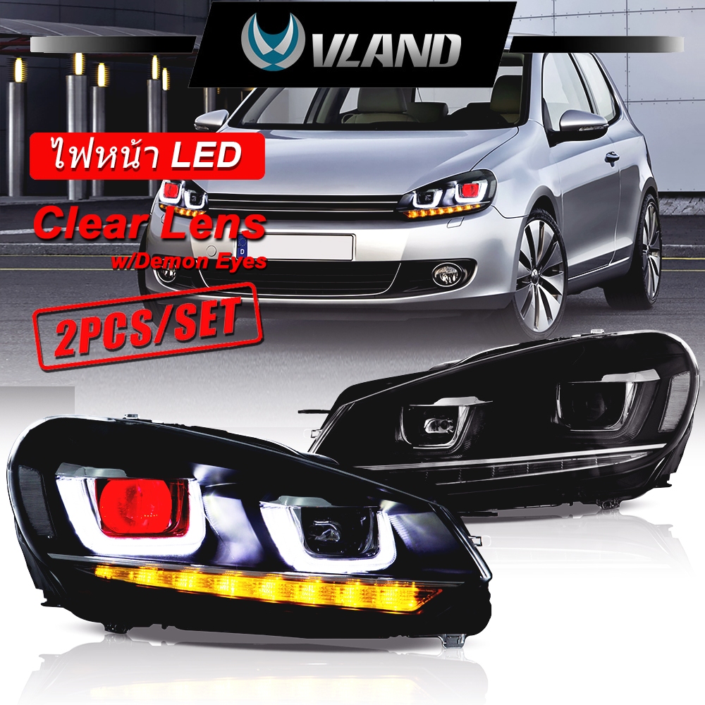 สําหรับ 2008-2014 Volkswagen Golf 6th Gen (Mk6/A6 Typ 5K) Vland LED ...