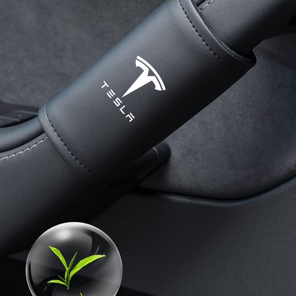 4 ชิ้น/เซ็ตหนัง PU Tesla รถประตูจับถุงมือ Tesla รุ่น 3/Y รถประตูสําหรับ ...