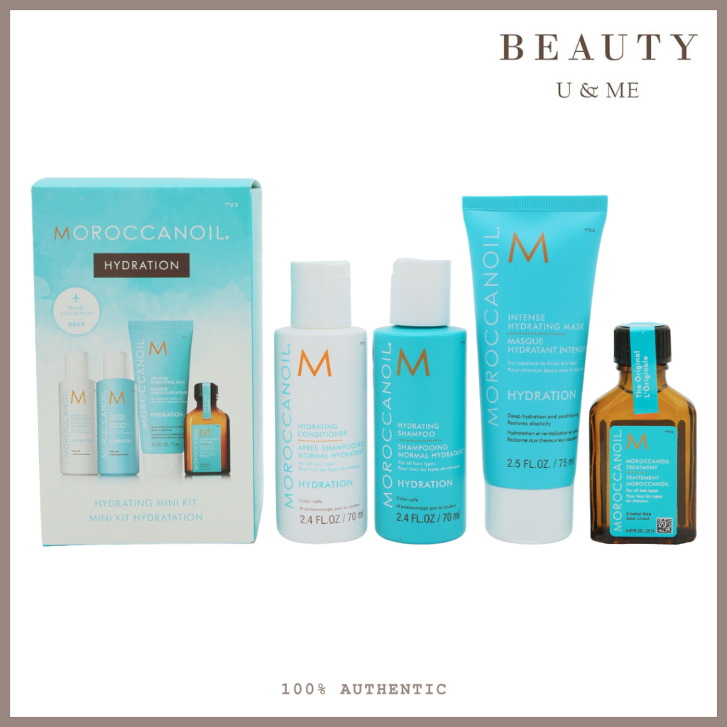 Moroccanoil Hydrating Mini Kit For All Hair Types 4pcs (แชมพู 70ml + ครีมนวดผม 70ml + มาส์กผม ...