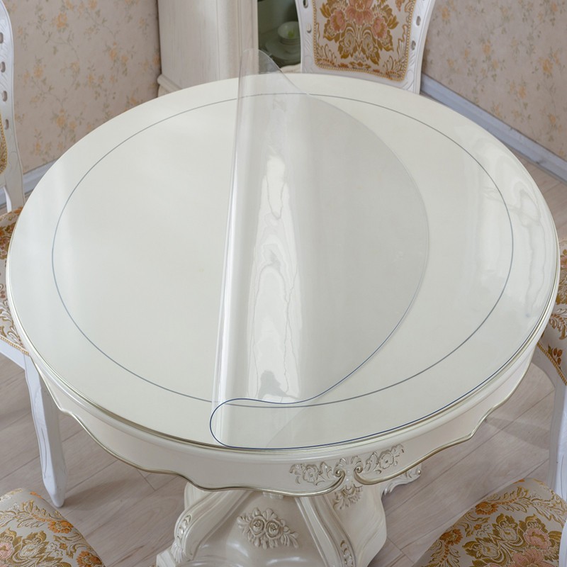 3mm Round Table Mat กันน้ํากันน้ํามัน Placemat ผ้าปูโต๊ะโปร่งใส PVC ทน ...