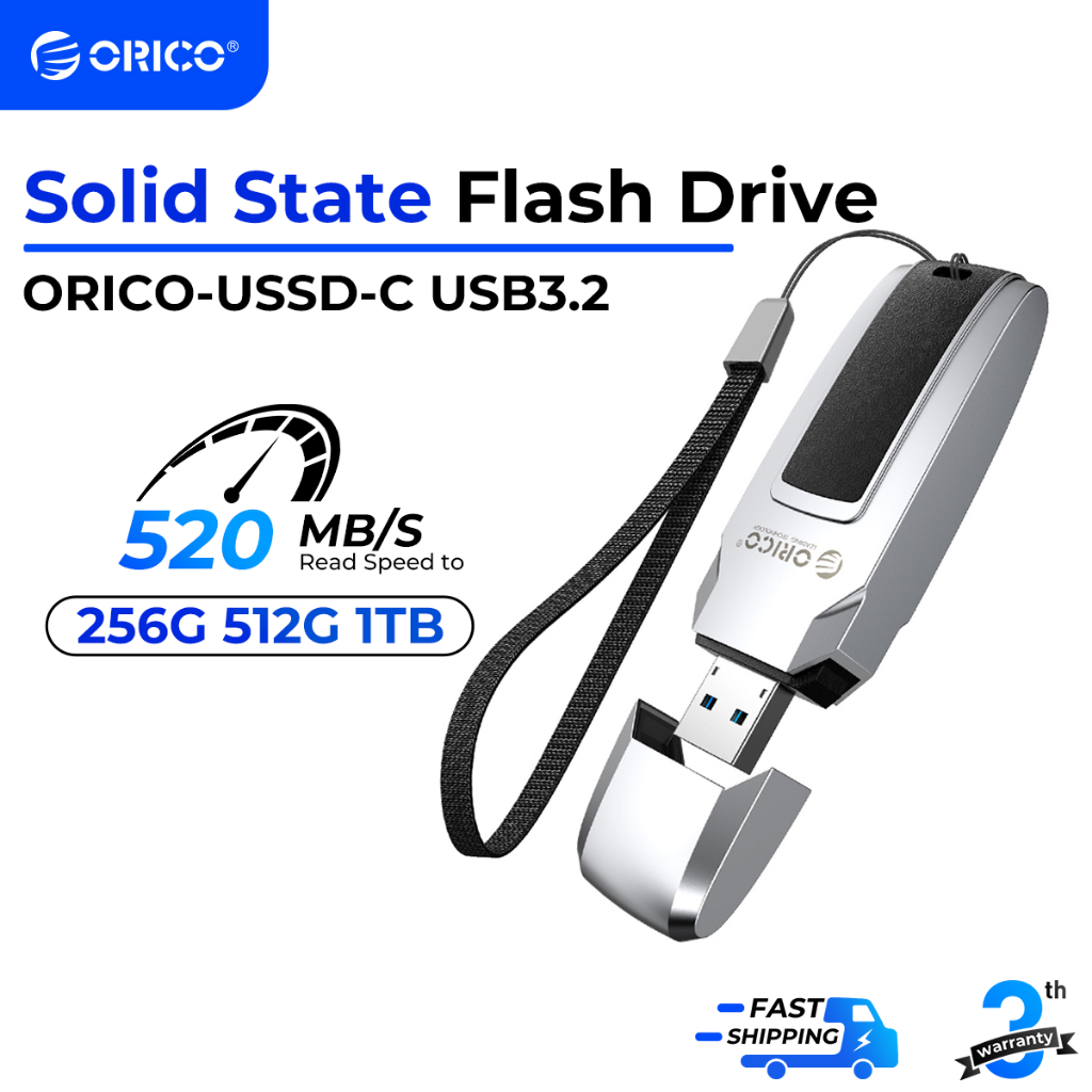 Orico USB C Solid State U Disk สูงสุด 520 เมกะไบต์/วินาทีความเร็วสูง USB แฟลชไดรฟ์ 128GB 256GB ...