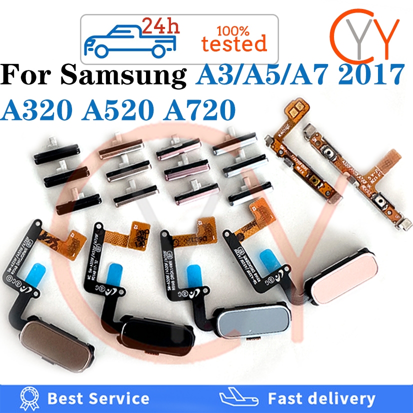 สําหรับ Samsung Galaxy A3 A5 A7 2017 A320 A520 A720 กลับปุ่มเครื่องสแกนลายนิ้วมือเซ็นเซอร์กลับ ...