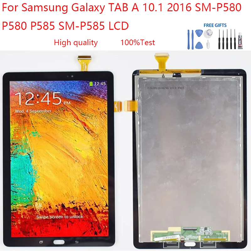 Aaa สําหรับ Samsung Galaxy Tab A 10.1 2016 S-Pen SM-P580 SM-P585 SM-P585Y จอแสดงผล LCD Touch ...