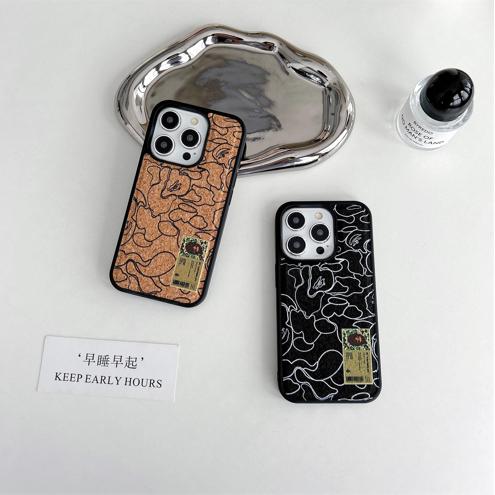 Bape Ape Head Cork Magnetic Case Log Carbon Black เหมาะสําหรับ iphone16 ...