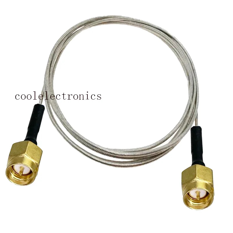 1 PC เงิน RG405 0.086" กึ่งยืดหยุ่น SMA ปลั๊กชาย SMA ชาย Connector Pigtail Coax สาย 50ohm 10/15 ...