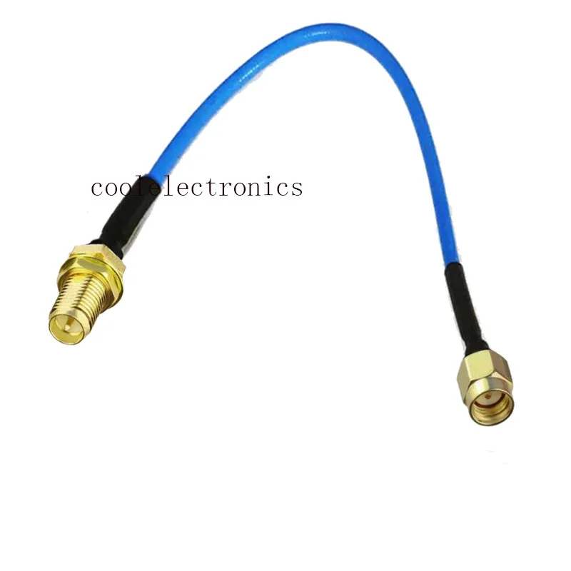 1 PC RP-SMA ชาย RP-SMA หญิง Pin Connector สีฟ้า RG405 0.086" กึ่ง ...
