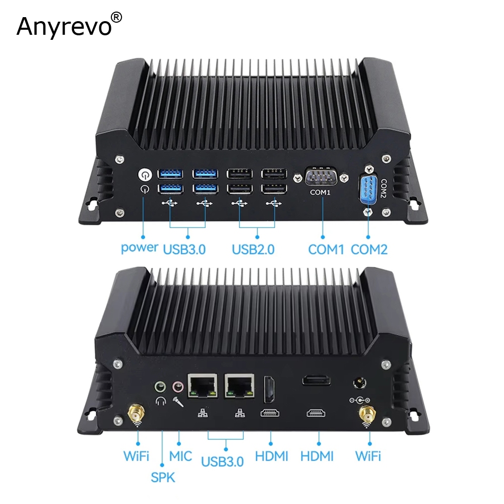 อุตสาหกรรม Fanless Mini PC 2 LAN 2 COM RS32 Intel Core i5-8350U DDR4 ...