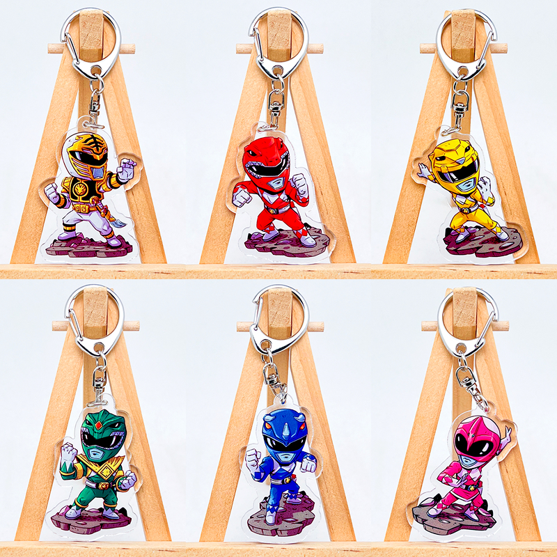 Power RANGERS พวงกุญแจอะคริลิค Geki Mei Burai จี้น่ารักอะนิเมะอุปกรณ์ ...