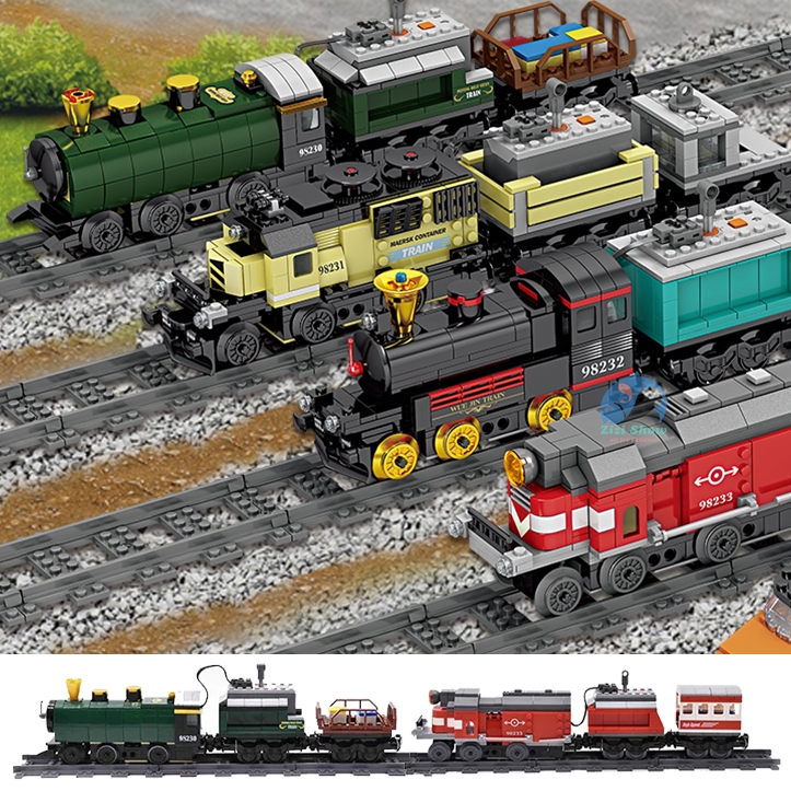 Technic Powered Electric Classic City Train Building Blocks ของเล่น DIY ...