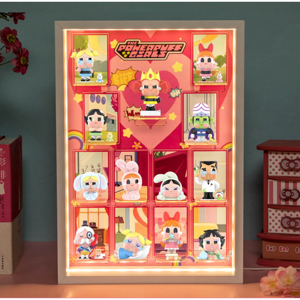 Crybaby x Powerpuff Girls POPMART With LED Lighting Standing & Wall ...