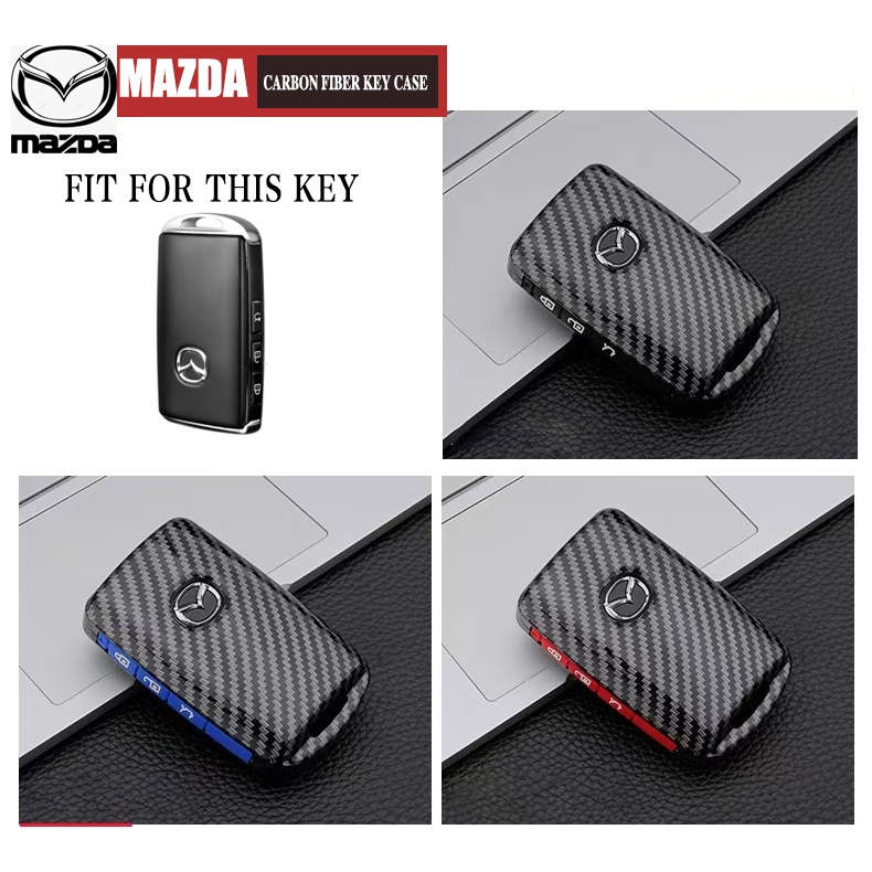 คาร์บอนไฟเบอร์รถ Remote Key Case ใช้งานร่วมกับ Mazda CX30/CX-3/CX-5/CX ...