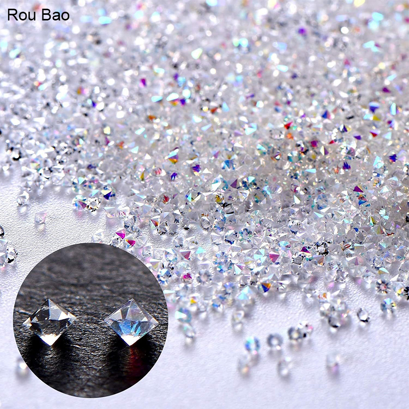 Rou Bao 1440pcs เล็บ 1.2 มม.Double Pointed Micro Rhinestones คริสตัล AB ...