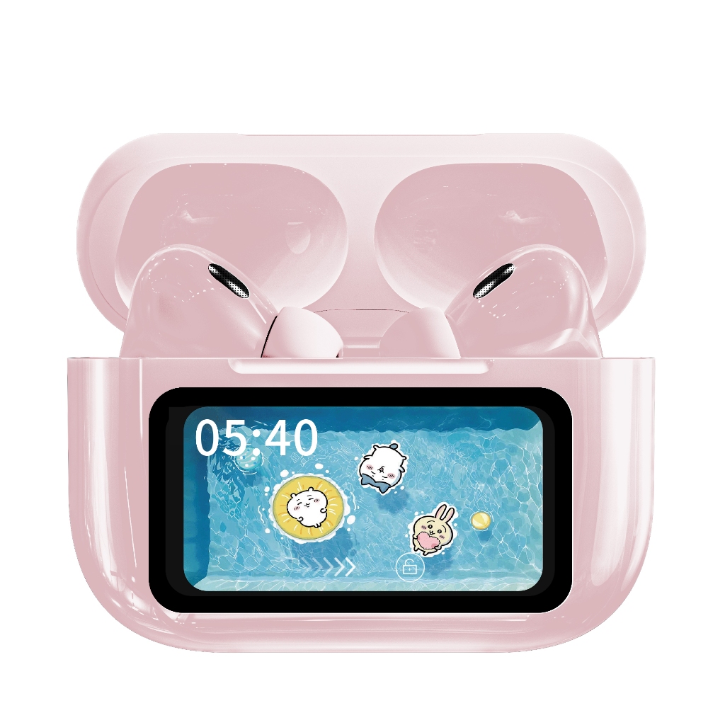 ใหม่ A9 Pro anc Pink หูฟังบลูทูธไร้สายหน้าจอสัมผัสอัจฉริยะ 5.4 พร้อม ...